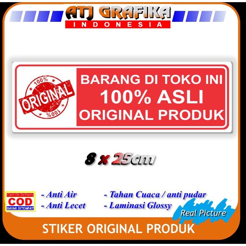 Jual Stiker barang 100% Asli original produk sticker toko Anti barang ...