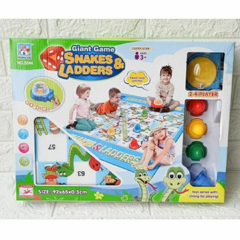 Jual Mainan Ular Tangga Snakes And Ladders Karpet Matras Jumbo Raksasa ...