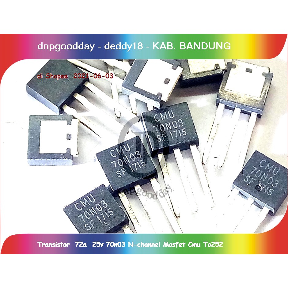 Jual Transistor 72a 25v 70n03 N-channel Mosfet Cmu To252 | Shopee Indonesia