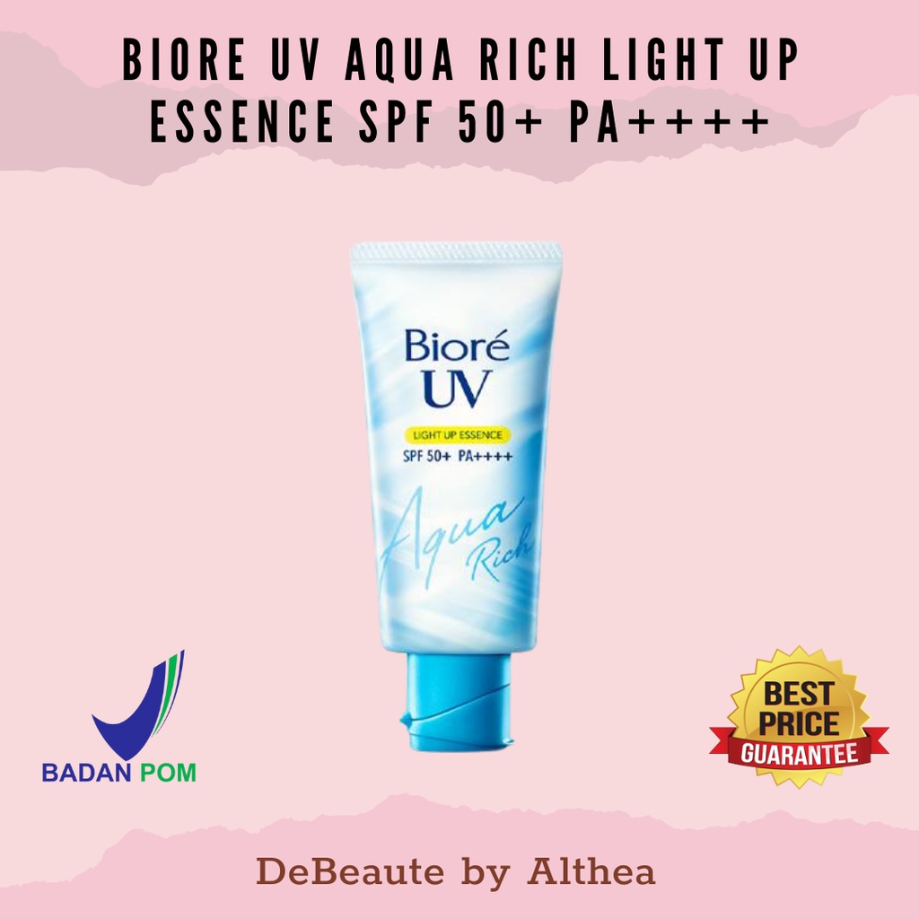 Jual Biore UV Aqua Rich Sunscreen Glowing Natural Light Up Essence SPF ...