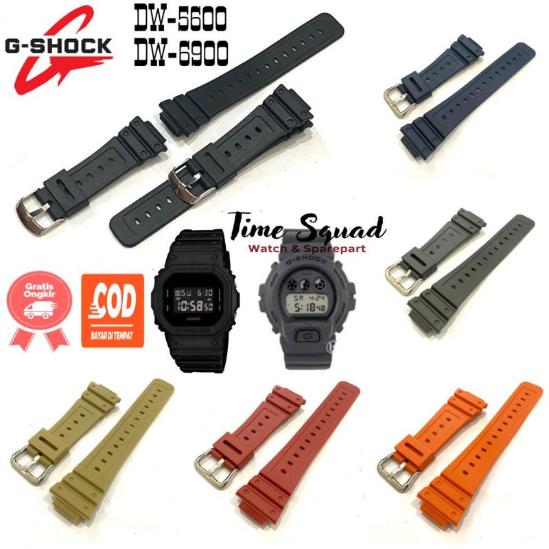 Jual Tali strap jam tangan Casio G shock DW5600 tali jam rubber DW6900 ...