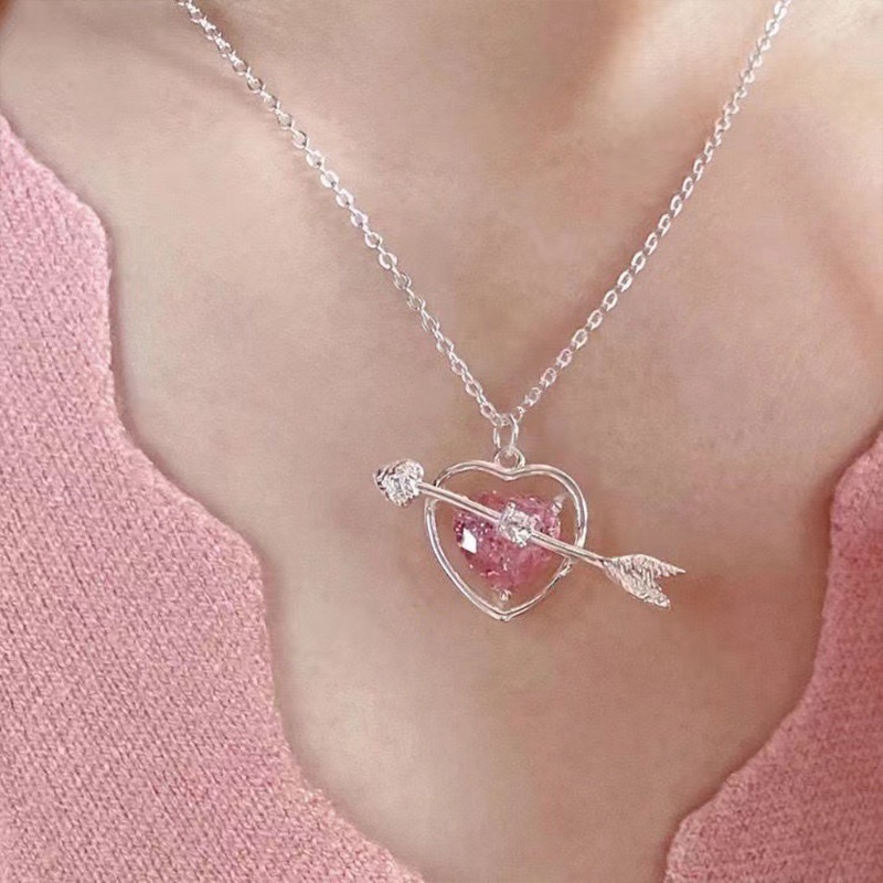 Jual ️Kalung Love Cinta Fashion Korea Perhiasan Bentuk Panah Hati Aksen ...