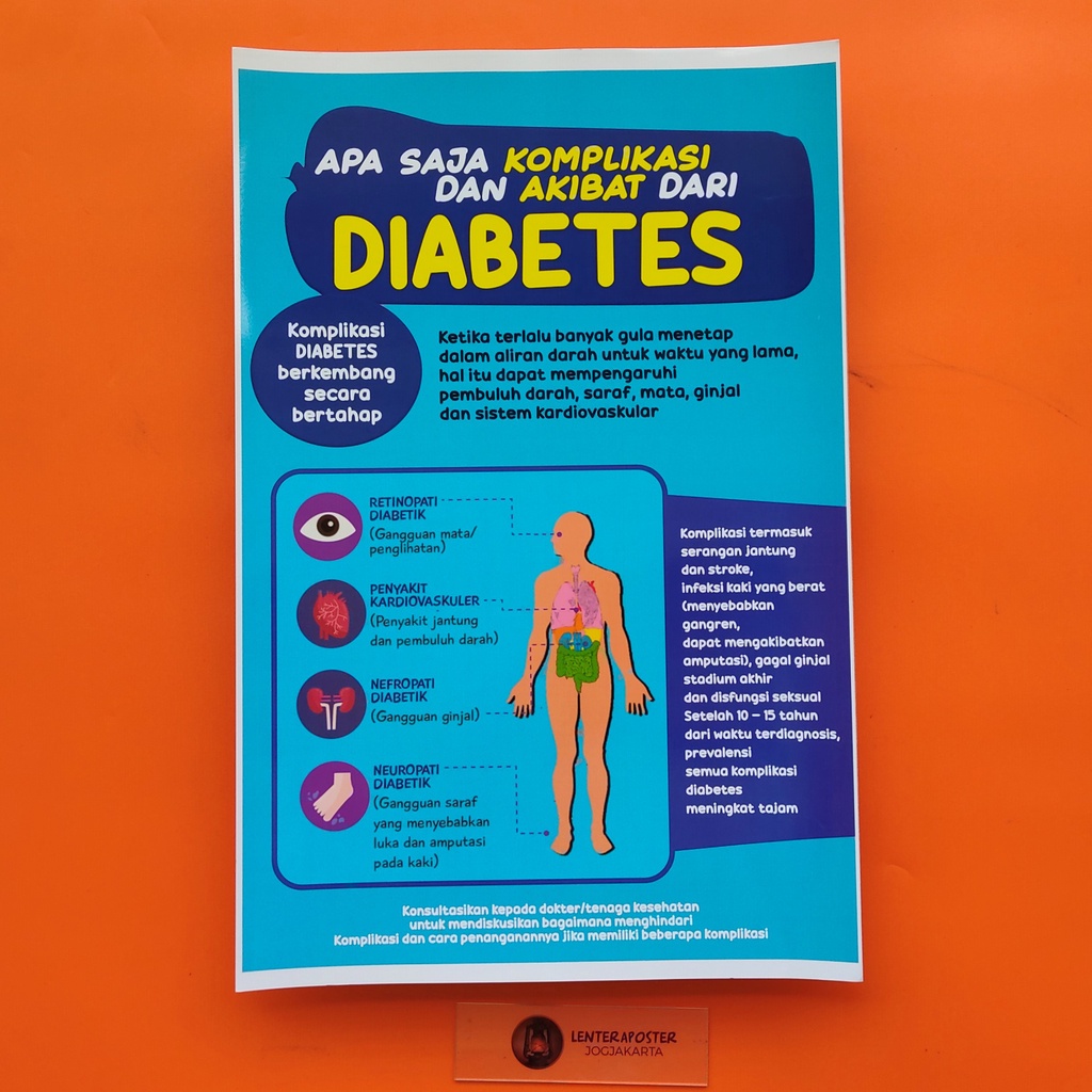 Jual Poster Edukasi Kesehatan - Diabetes, Poster Apa Saja Komplikasi ...