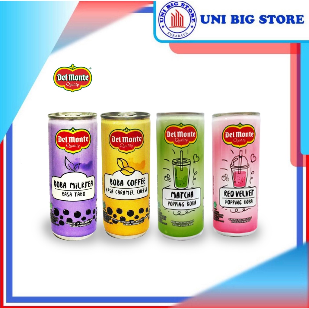 Jual Delmonte Del Monte Boba Milk Tea Taro - Coffee Caramel Cheese ...