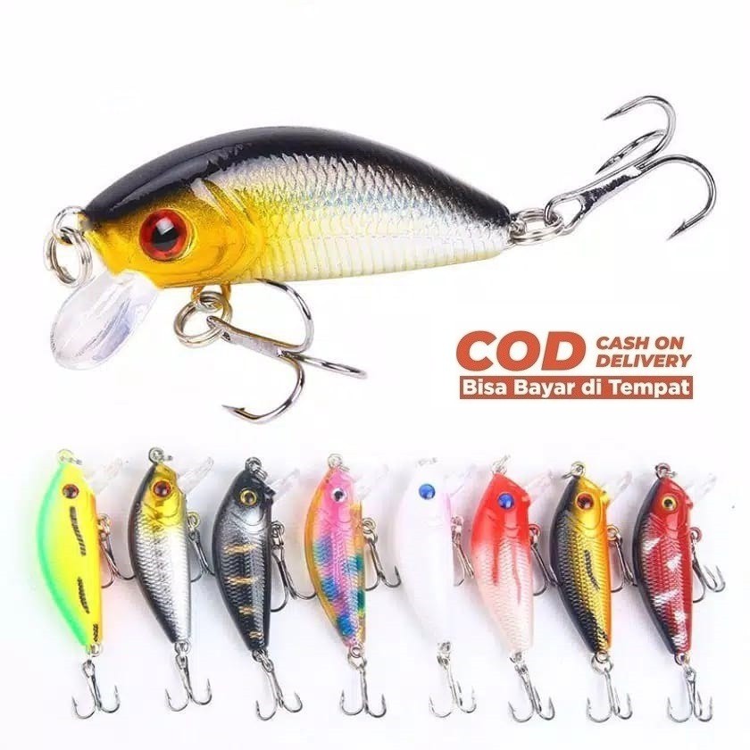 Jual Umpan Casting Minnow Crankbait 5cm/4.2gr Umpan Pancing Ikan Hampala Minnow Mini Floating ...