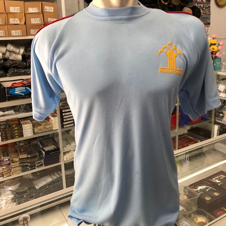 Jual kaos Polsuspas Langan Pendek - Biru ( seragam siang ) | Shopee ...