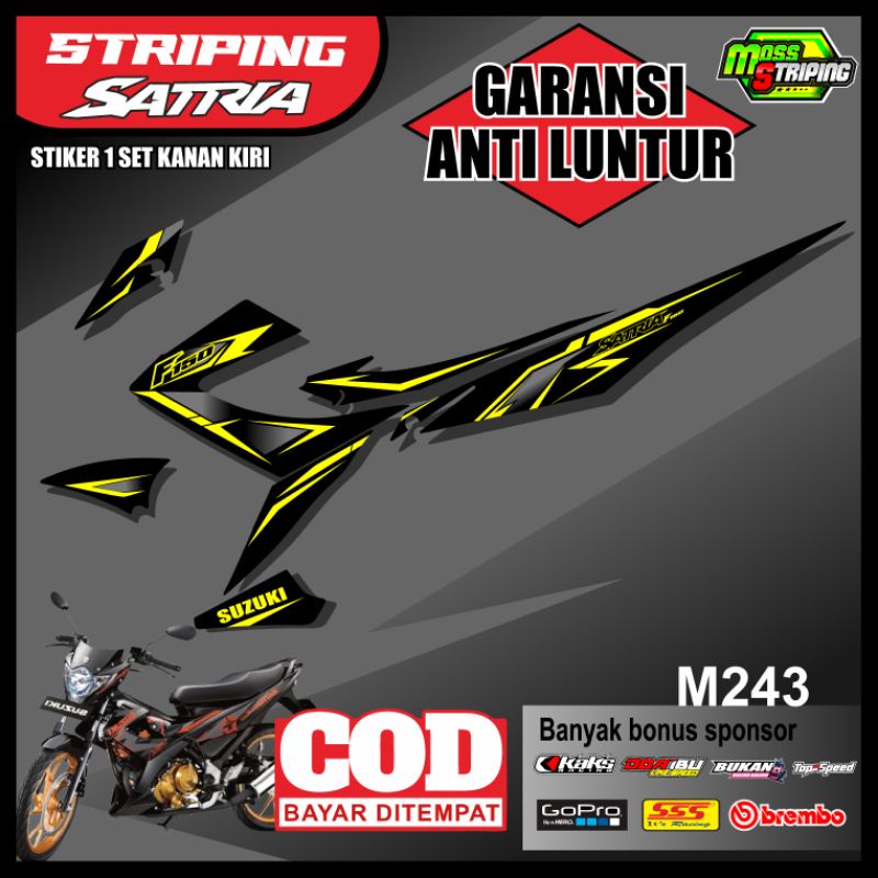 Jual Stiker Motor Striping Satria Fu 150.cc 2013 2014 2015 Motif Simpel ...