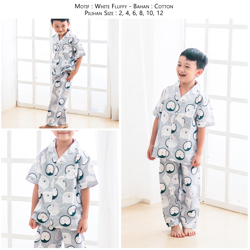 Jual White Fluffy– Piama Anak Baju Kaos Tidur Piyama Moonlight Pajamas ...