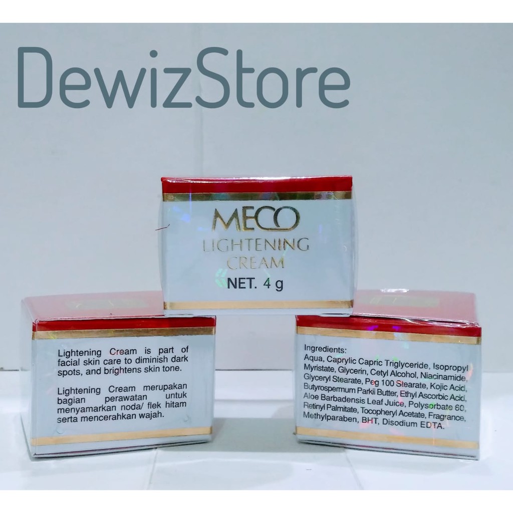 Jual MECO LIGHTENING CREAM / CREAM MUKA PENCERAH MECO - 6GR | Shopee ...