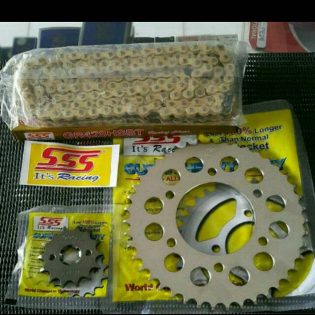Jual gear ger gir set gearset gerset Original SSS 428 Yamaha r15 r 15 xabre rantai HSBT GOLD ...