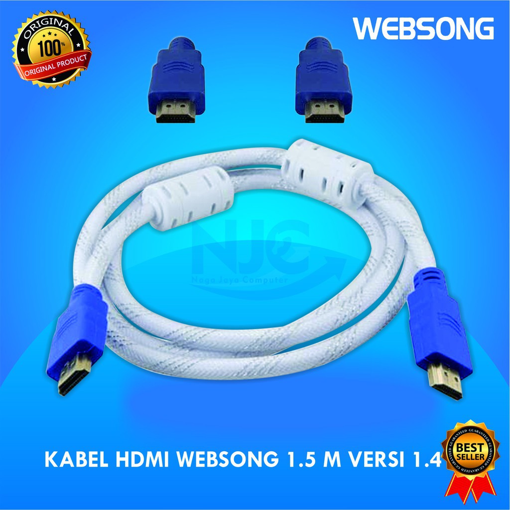 Jual Kabel HDMI MALE TO MALE Websong 1,5M - High Quality | Shopee Indonesia