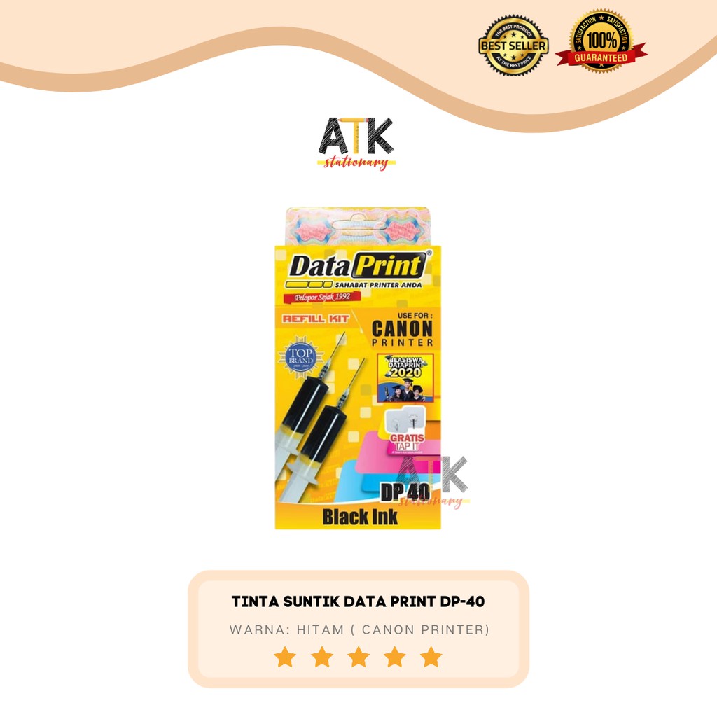 Jual Tinta Suntik Data Print Hitam DP 40- Printer Canon atk | Shopee ...