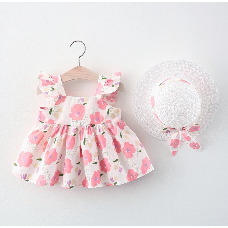 Jual A86- Set Dress dan topi /baju dress anak /pakaian bayi anak ...