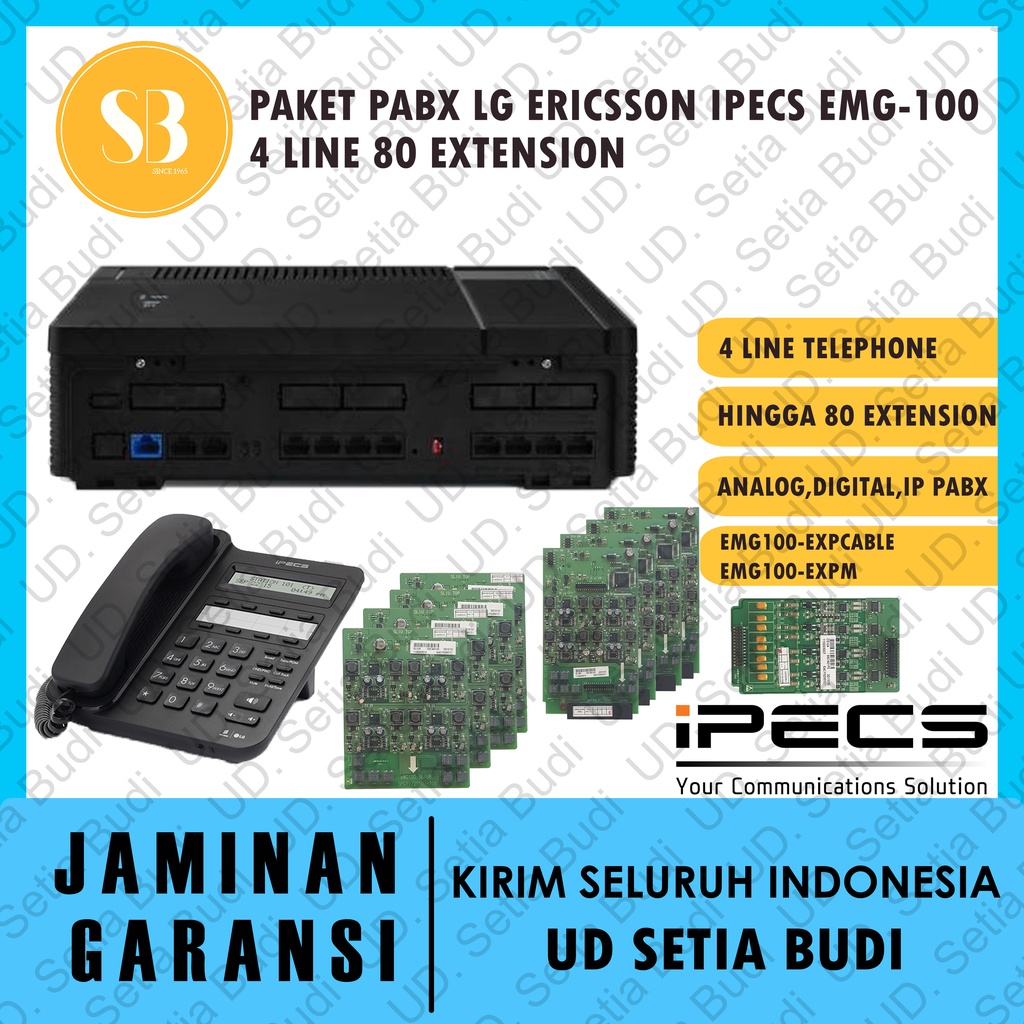 Jual PABX LG Ericsson iPecs eMG100 Kapasitas 4 Line 80 Ext + Key ...