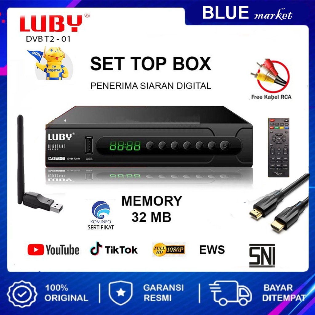 Jual LUBY Set Top Box Digital DVB T2-01/ STB Digital | Shopee Indonesia