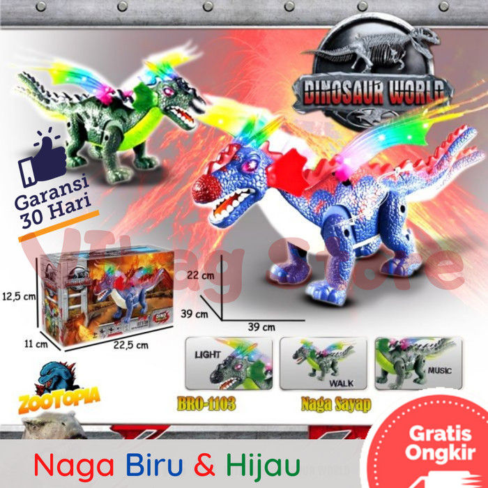 Jual Mainan Anak Naga Dragon Dino Dinosaurus Hewan Binatang Baterai ...