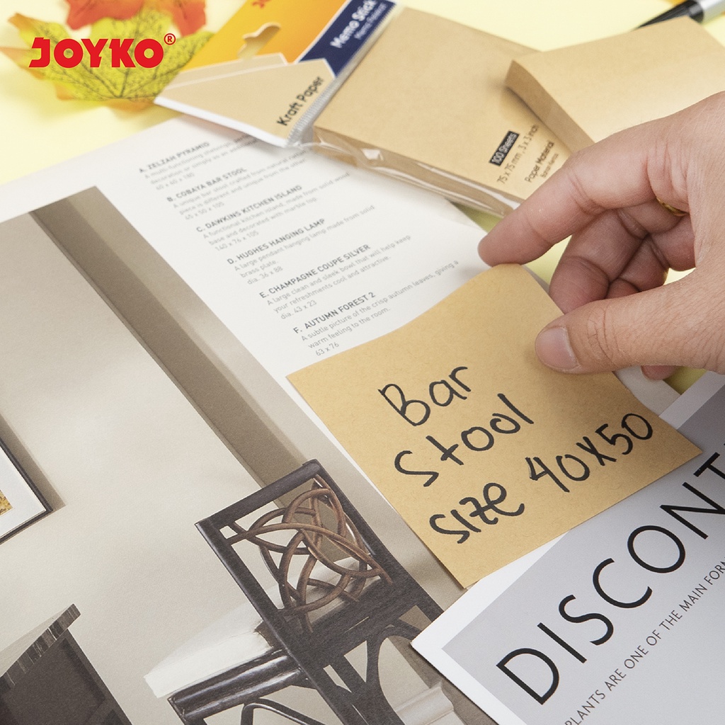Jual Memo Stick Sticky Note Kertas Memo Tempel Joyko MMS-33 Kraft Paper ...