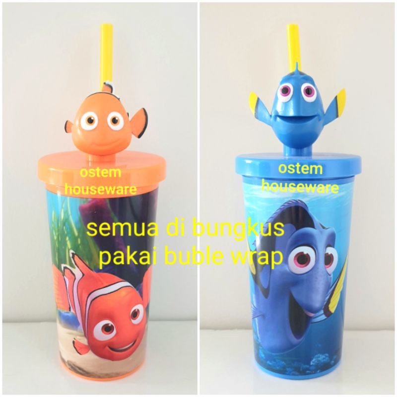 Jual TECHNOPLAST TUMBLER BOTOL MINUM 3D NEMO DORY 400ML | Shopee Indonesia