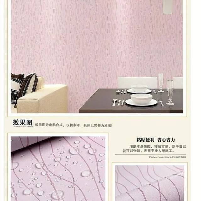 Jual Walpaper dinding sticker motif salur garis pink ukuran 45 cm x 10 m | Shopee Indonesia