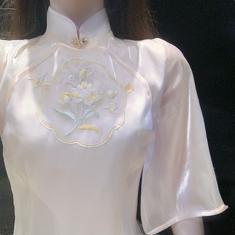 Jual Si Teng's bone etching cheongsam is the new female summer improved ...