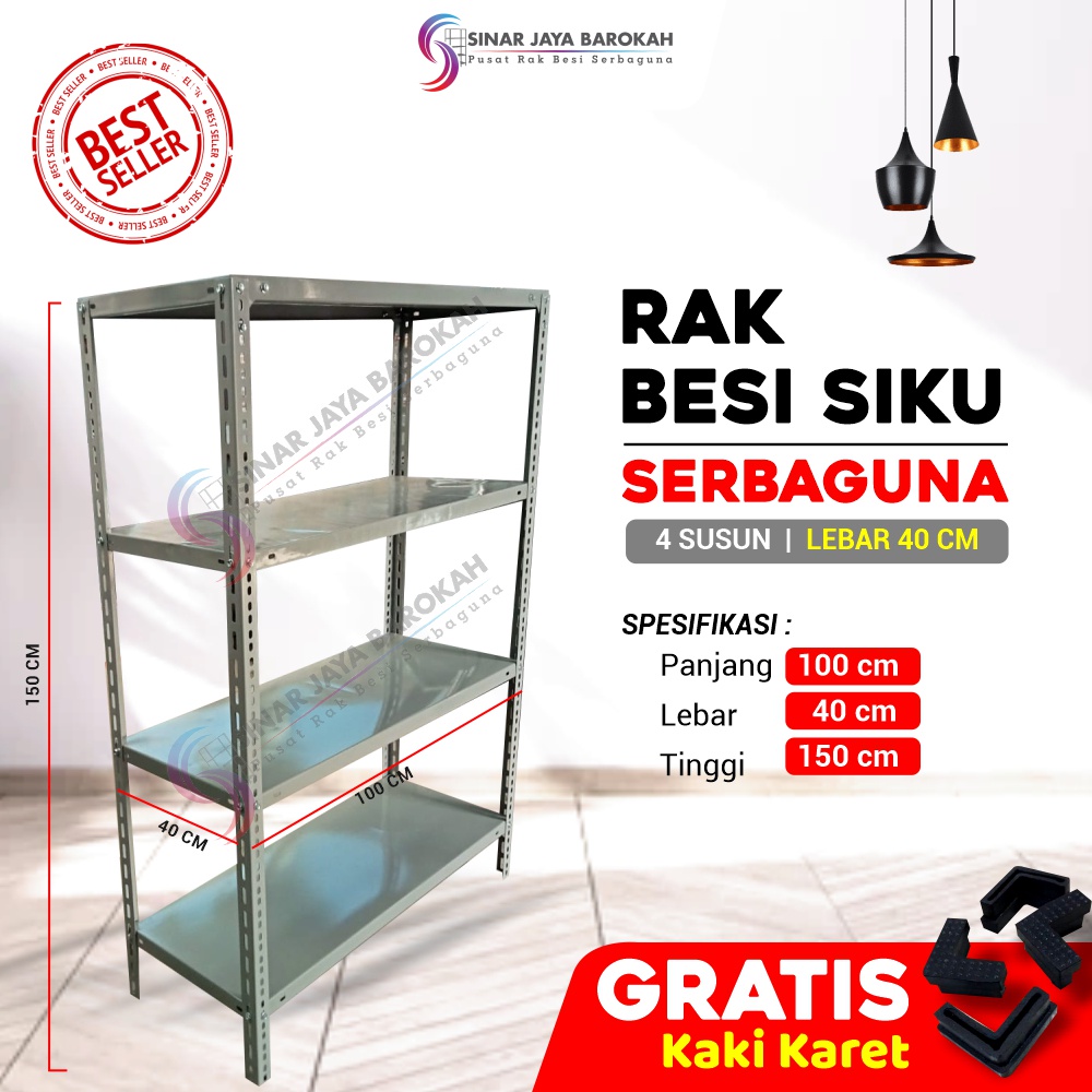 Jual RAK SIKU LUBANG UK L40XP100XT150 CM 4 SHELVING | Shopee Indonesia