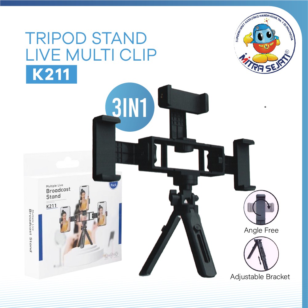 Jual Tripod Stand Live Multi Clip 3in1 K211 | Shopee Indonesia