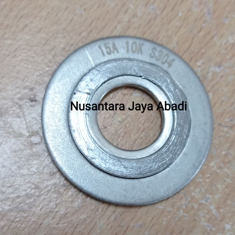 Jual SWG Spiral Wound Gasket JIS 10K Stainless 304 1/2 " inchi DN 15 | Shopee Indonesia