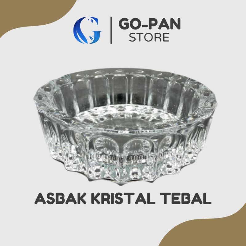 Jual Asbak Rokok Bundar Tebal Kaca Kristal 14 cm Motif Ulir Tebal ...