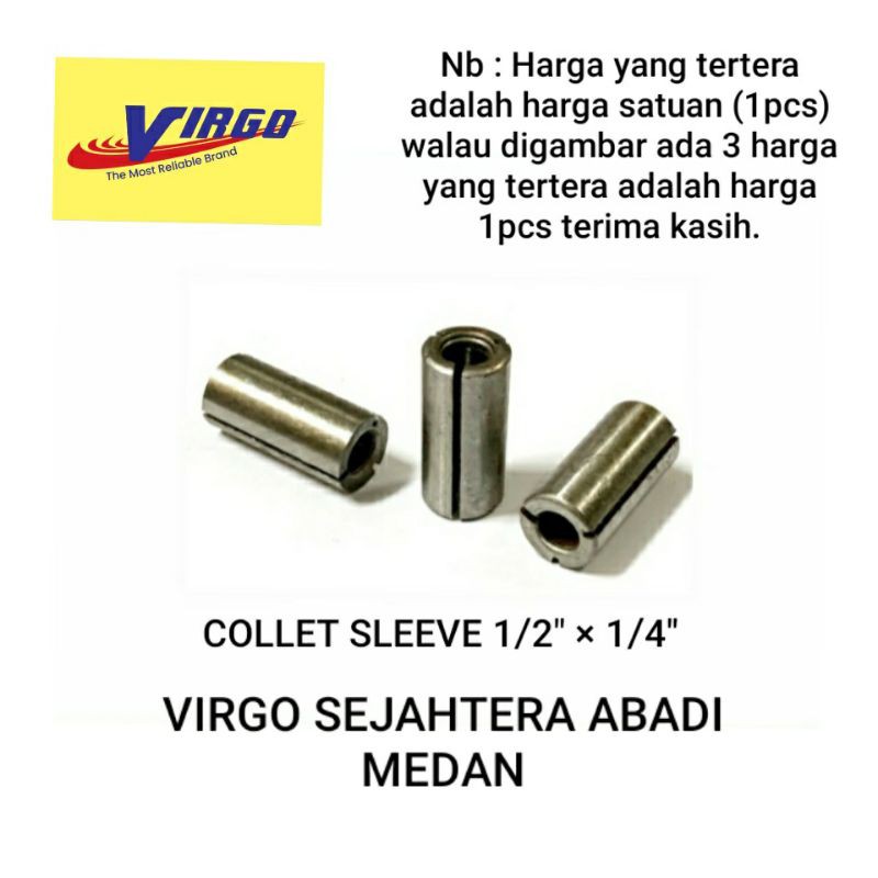 Jual COLLET SLEEVE 1/2 × 1/4" ADAPTOR MATA ROUTER SOK SAMBUNGAN MATA ...