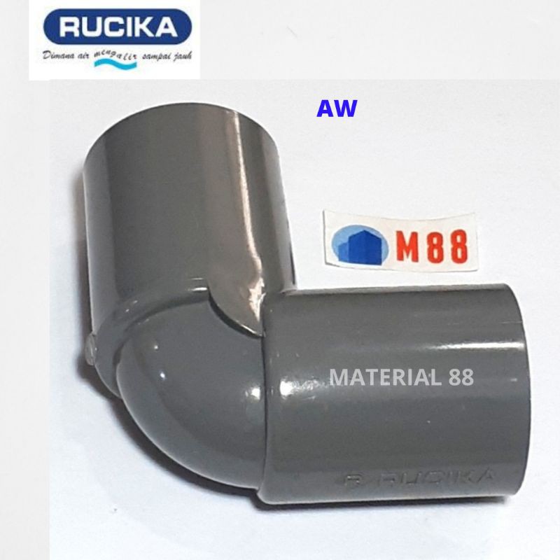 Jual Keni 1/2 inch RUCIKA AW - Elbow 90 Derajat Knee Knie L Pipa PVC 0.5 0,5 | Shopee Indonesia