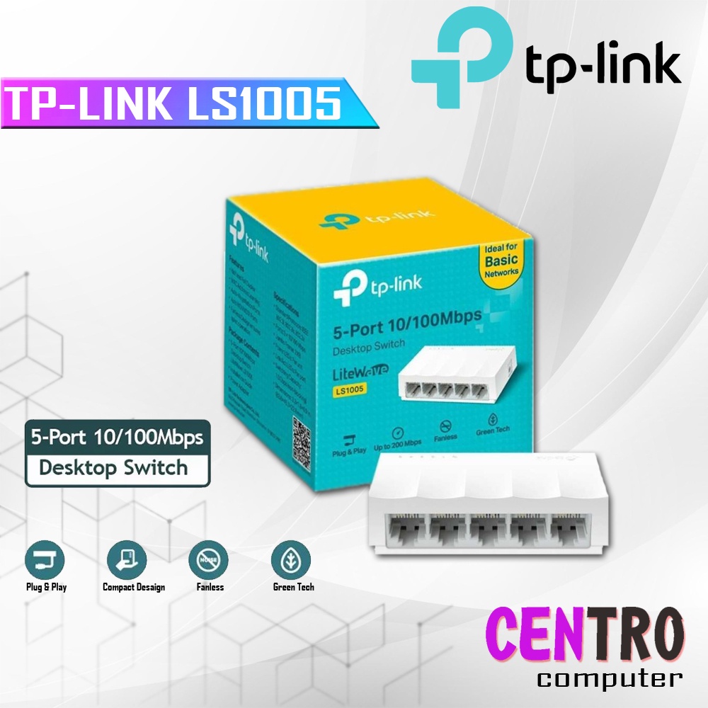 Jual TP-LINK LS1005 SWITCH HUB 5 PORT 10/100Mbps Desktop -TPLINK LS ...
