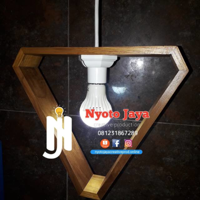 Jual Kap Lampu Gantung Kayu Jati Nordic | Shopee Indonesia