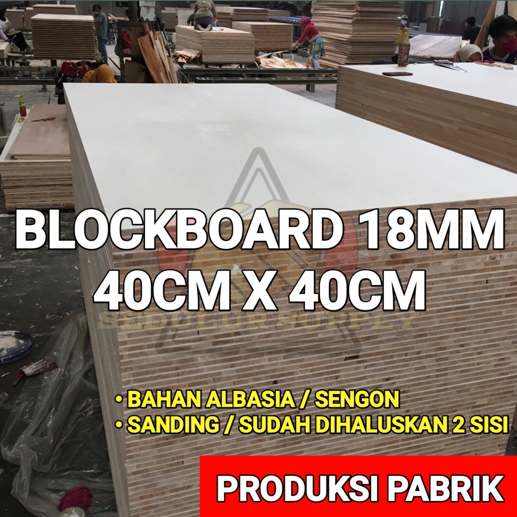 Jual PAPAN KAYU BLOCKBOARD 18MM ALBASIA UTY UKURAN 40 x 40 cm / Block ...