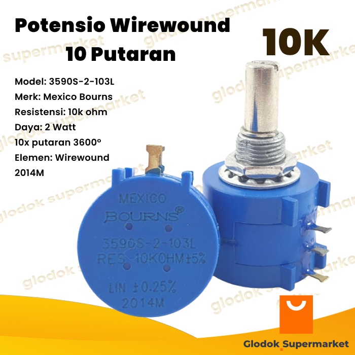 Jual Potensio Wirewound 10 Putaran 10k Bourns Multiturn Presisi ...