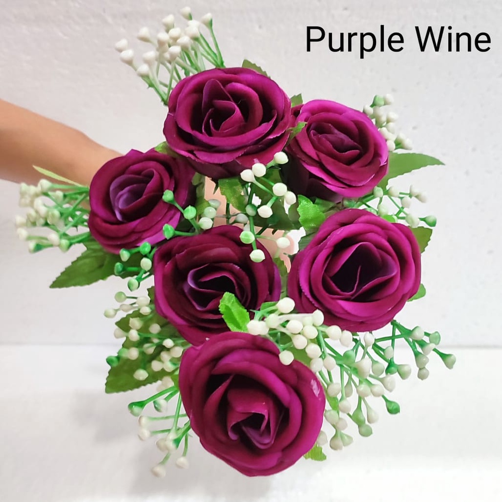 Jual Bunga Mawar Artificial Bahan Beludru Panjang 32cm | Shopee Indonesia