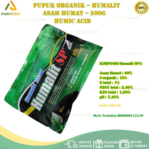 Jual Humalite 500GR pupuk organik asam humat humic acid 60% pembenah tanah | Shopee Indonesia