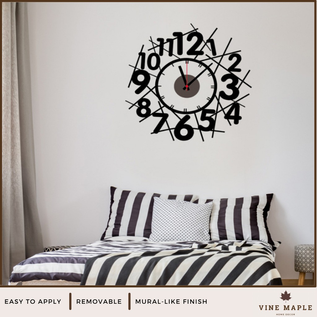 Jual Large Number Clock - Stiker Jam Dinding / Wall Clock Sticker ...