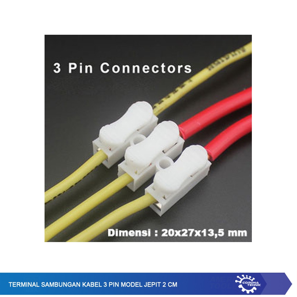 Jual Terminal Sambungan Kabel 3 Pin Model Jepit 2 cm | Shopee Indonesia