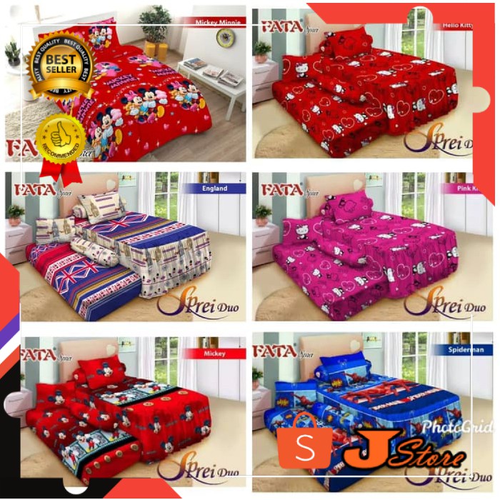Jual SPREI SEPREI DUO 2 IN 1 SPREI SORONG FATA KARTUN UKURAN 120X200 ...