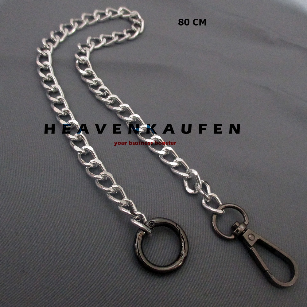 Jual Rantai Dompet Rantai Celana Silver Kombinasi Kait Black Nikel ...