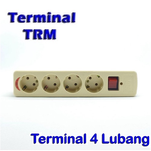 Jual OB SC Terminal Stop Kontak 4 Lubang 10A 250V Merk TRM + Lampu + Saklar | Shopee Indonesia