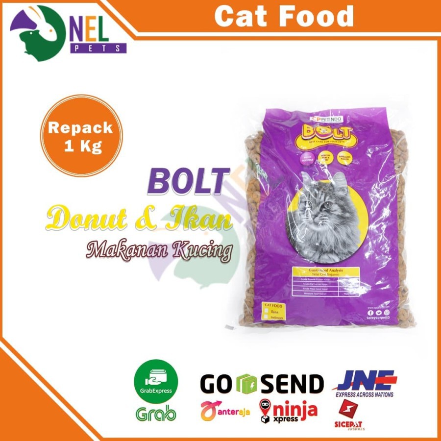 Jual BOLT MAKANAN KUCING repack 1kg/CAT FOOD MURAH MERK BOLT 1kg ...