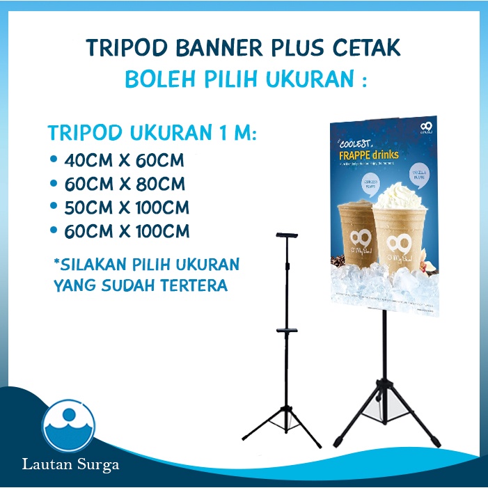 Jual Tripod Banner Plus Cetak Flexi Ukuran Banner 2 Meter (Bisa 2 sisi / 1 Sisi) | Shopee Indonesia