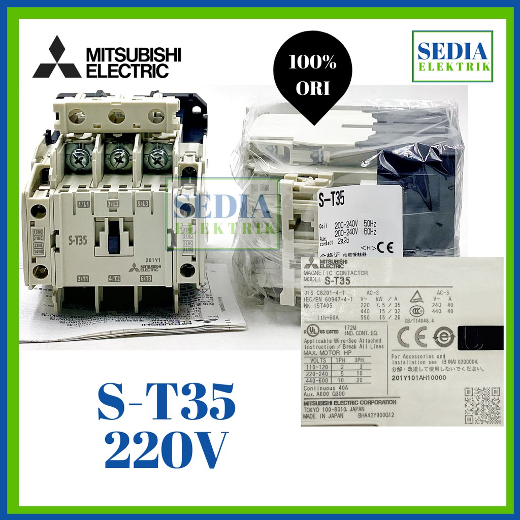 Jual S-T35 ST-35 ST 35 Kontaktor Contactor Mitsubishi | Shopee Indonesia