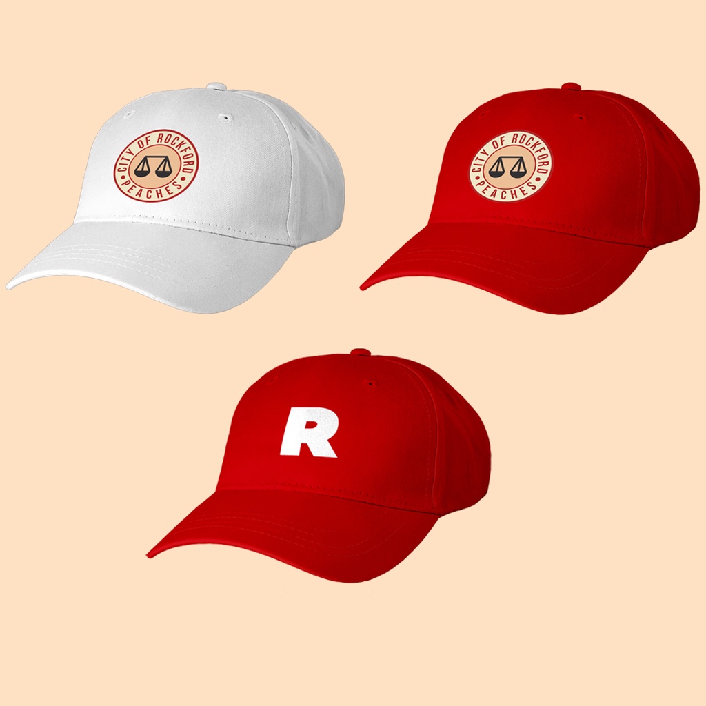 Jual A League Of Their Own Rockford Peaches Baseball Cap - Red or White ...