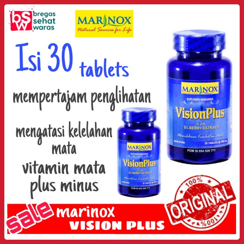 Jual Marinox Vision Plus Vitamin Mata 30s / Mata Minus / Mata Plus ...