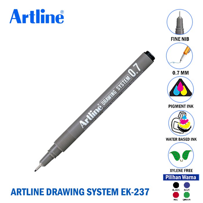 Jual ARTLINE EK-237 DRAWING PEN SYSTEM 0.7MM | Shopee Indonesia