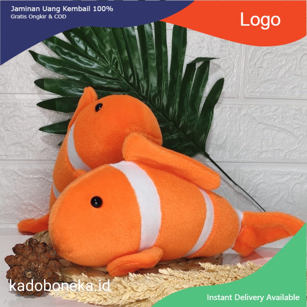 Jual boneka ikan nemo mini / boneka capit ikan nemo kecil / boneka mini ...