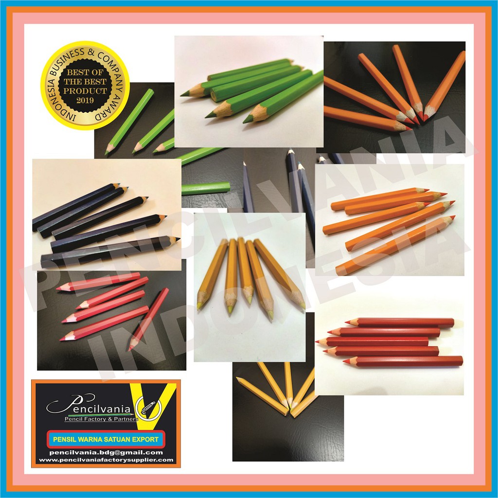 Jual PENSIL WARNA Lengkap Set Murah Satuan Pendek Merah Kuning Hijau ...