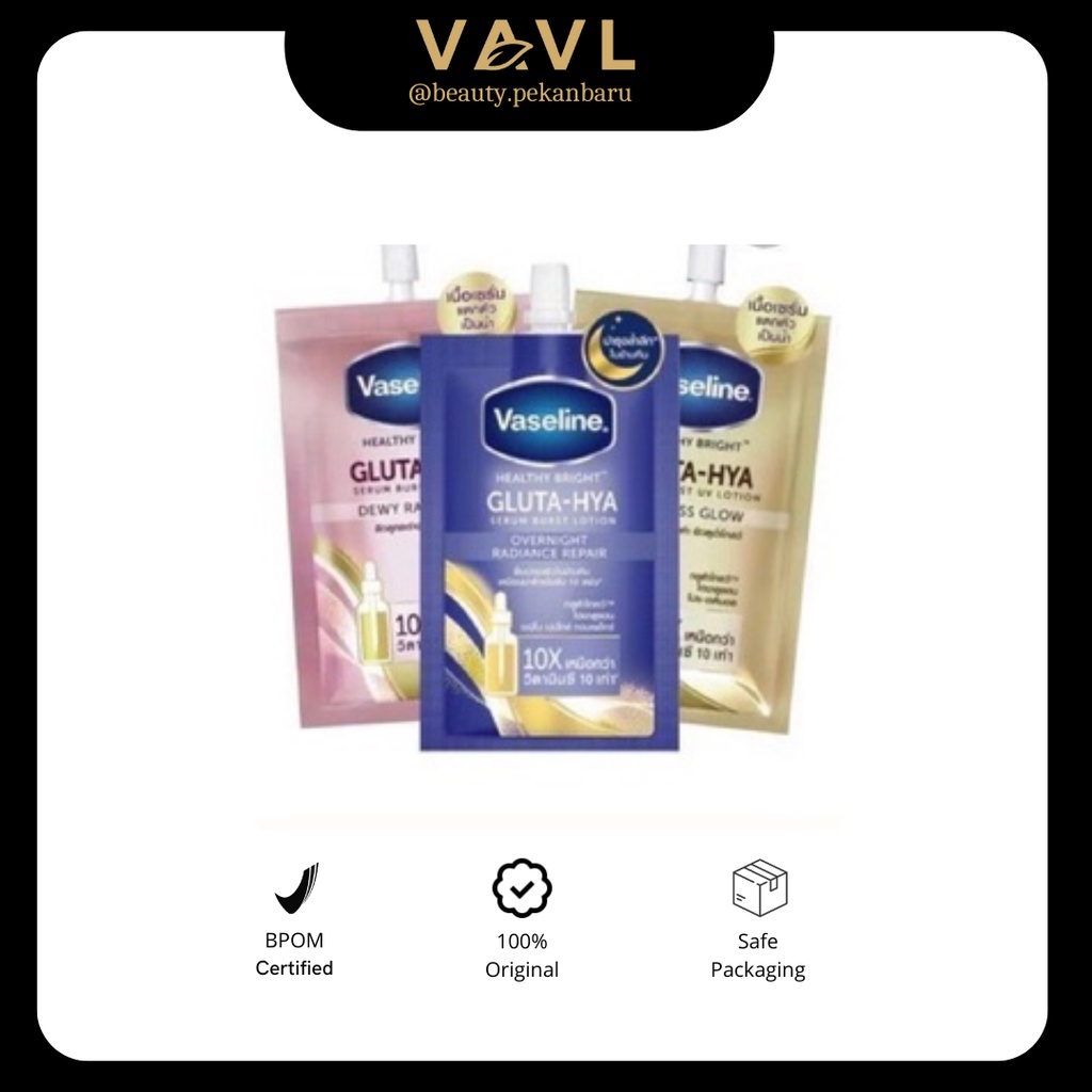 Jual Vaseline Healthy Bright Gluta Hya Sachet 30ML/Serum Burst Lotion ...